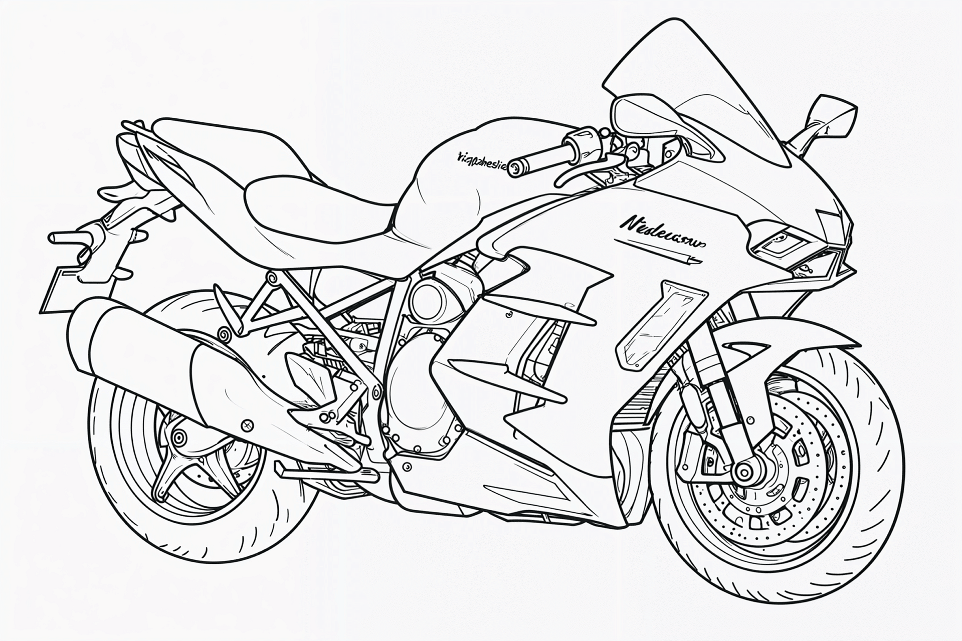 motorka Kawasaki Ninja H2R - Omaľovánky pre deti