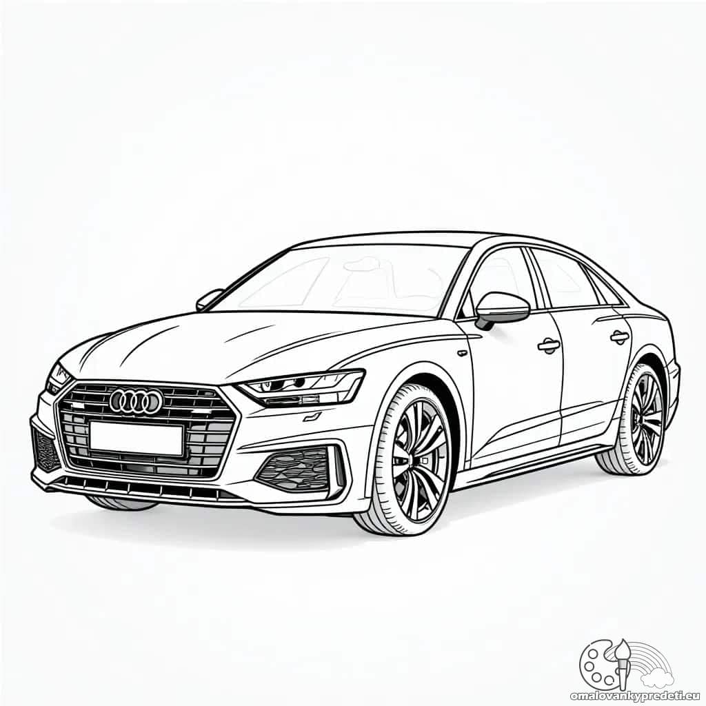 Audi A8 car - Colouring pages for children