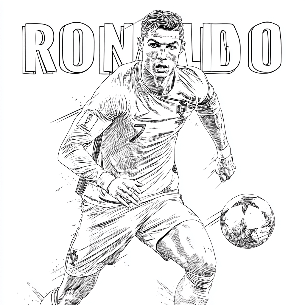 Ronaldo Football - Colouring Book for Children