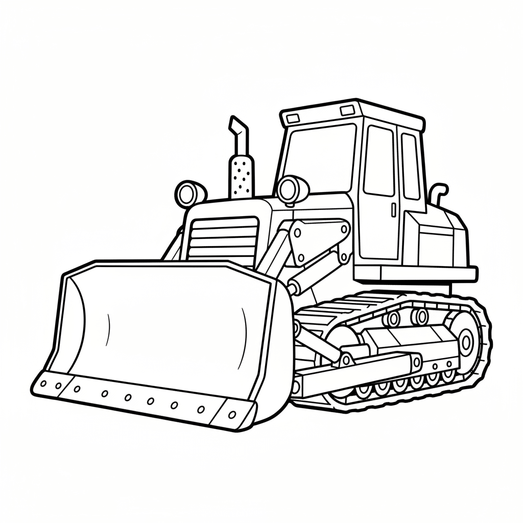 Bulldozer mewarnai - Mewarnai untuk anak-anak