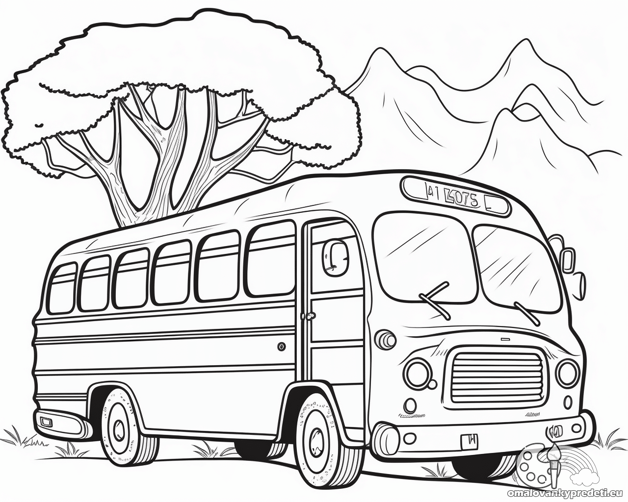 Autobuz cu peisaj - Pagini de colorat pentru copii