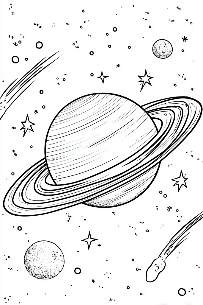 Planet Saturn - Coloring Book for Children