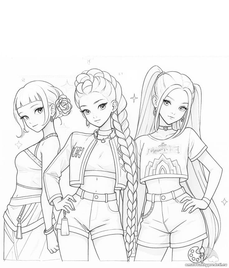 Huntrix Trio - Colouring Book for Children