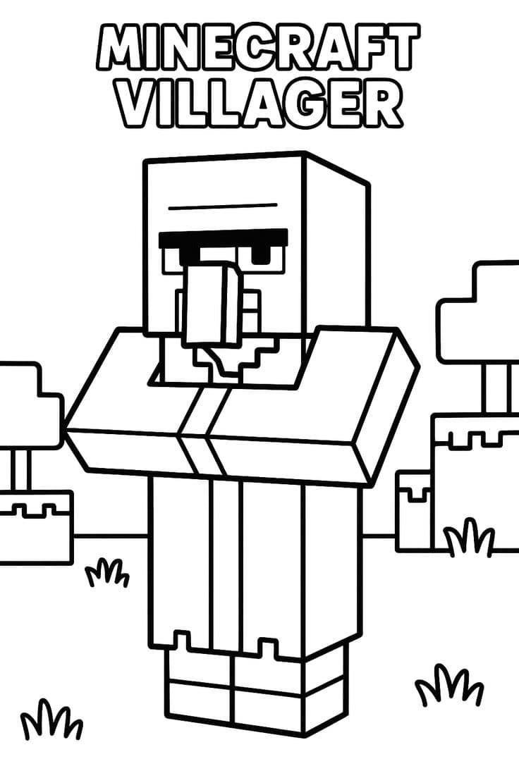 Villager Minecraft - Colouring book for children