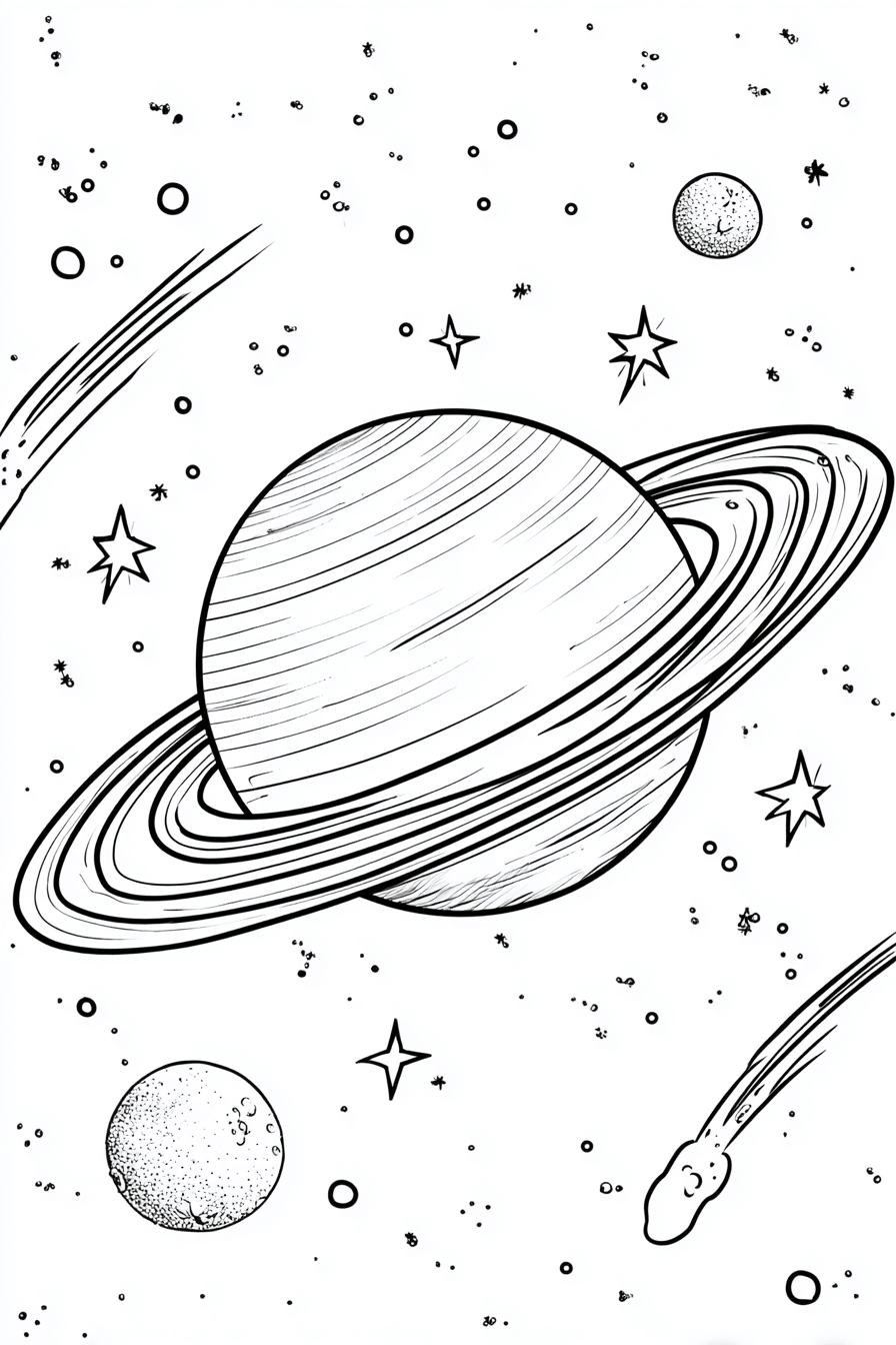 Planet Saturn - Coloring Book for Children