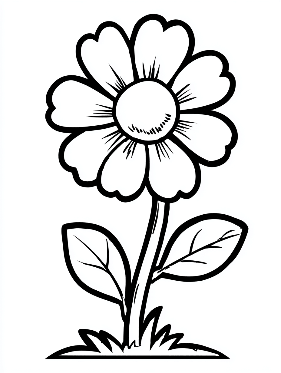 bunga sederhana - Buku mewarnai untuk anak-anak