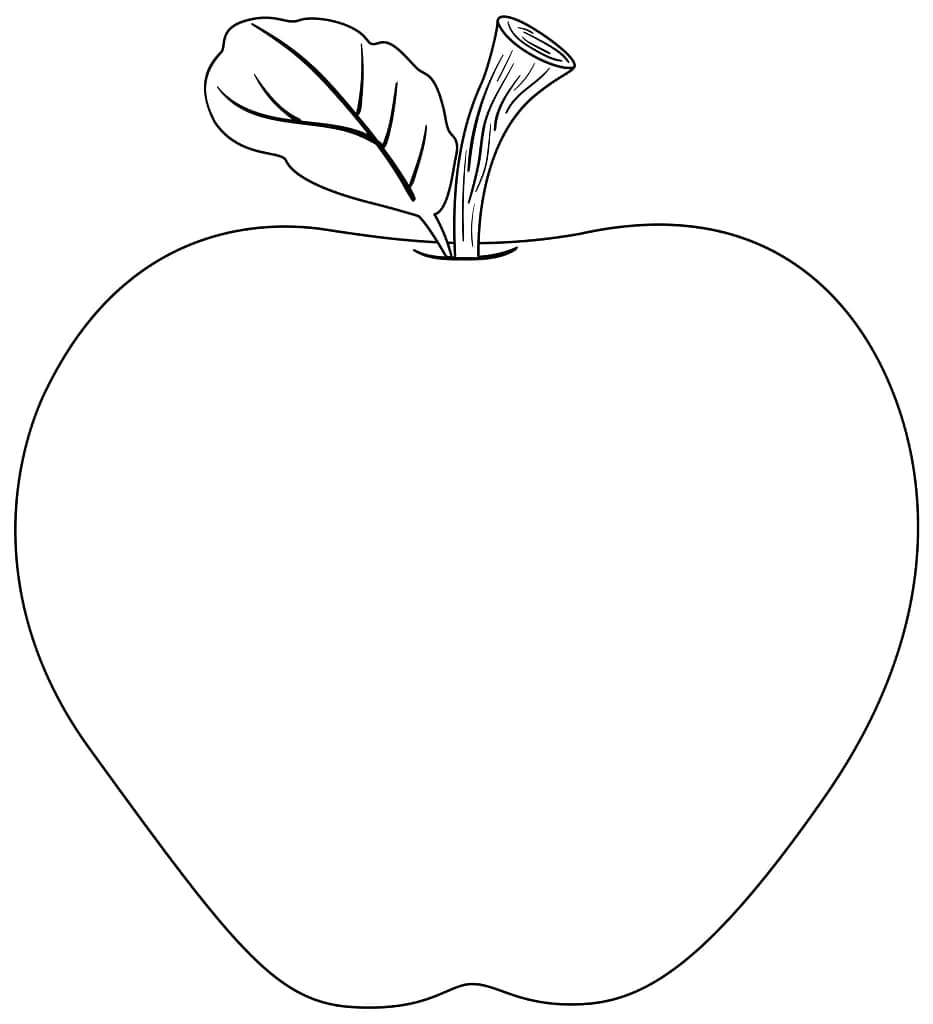 Simple apple colouring page - Colouring pages for children